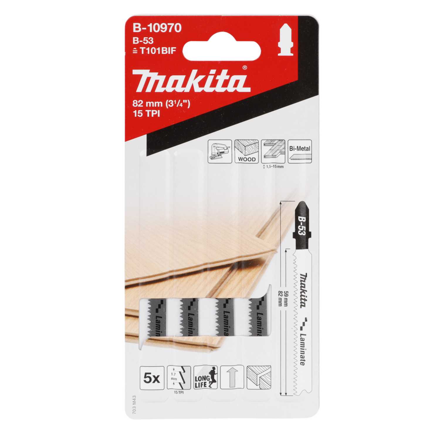 Makita Wood Jigsaw Blade (Pack of 5) (B-10970) | CEF