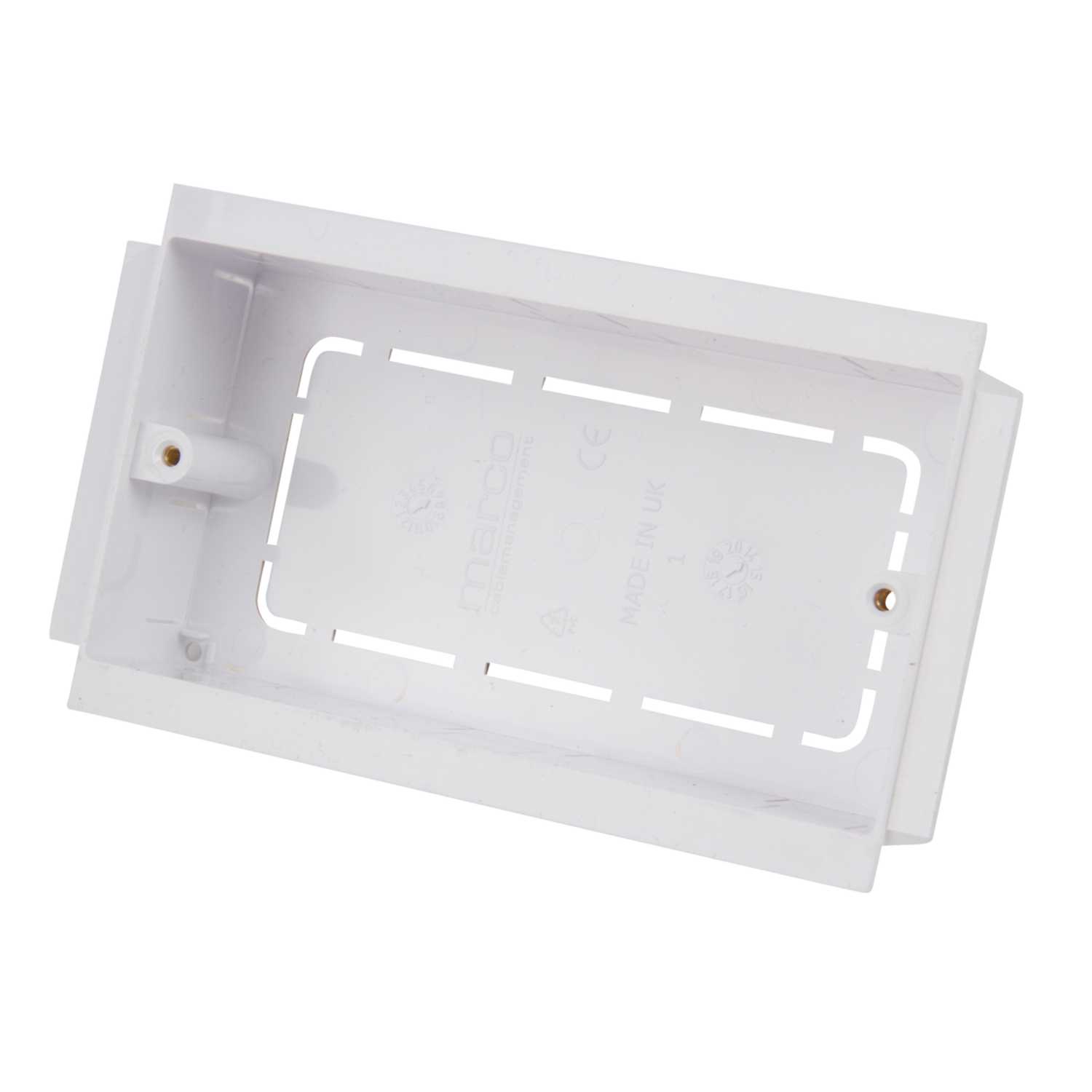 Marco 35mm 2 Gang Socket Box for Bench Trunking White (Sold in 1's ...