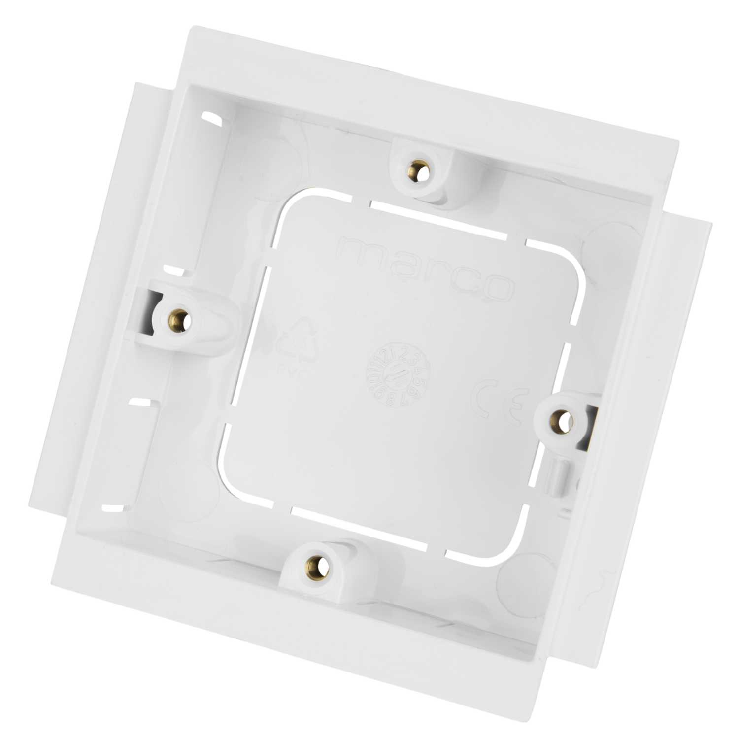 Marco 25mm 1 Gang Socket Box 4 Lugs White (Sold in 1's) (MTSB1-25-4) | CEF