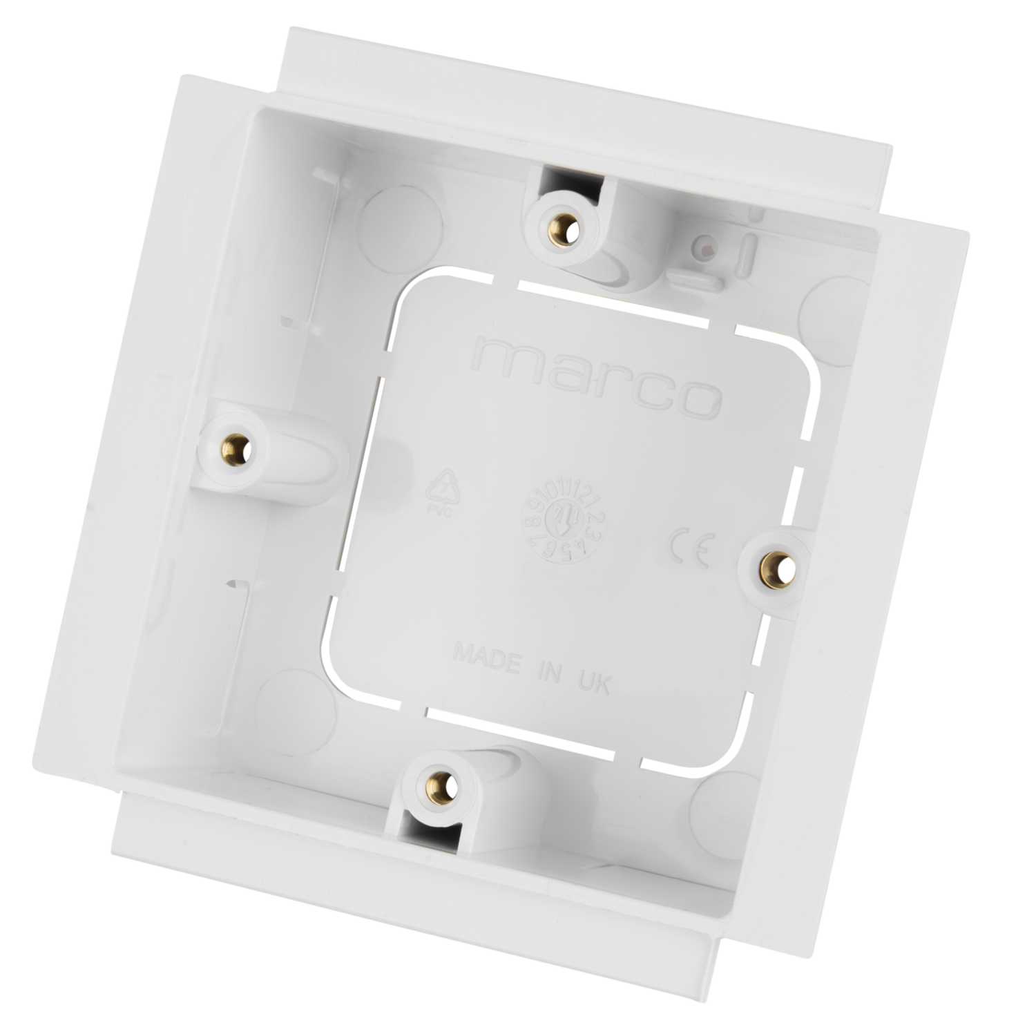 Marco 35mm 1 Gang Socket Box 4 Lugs White (Sold in 1's) (MTSB1-4) | CEF