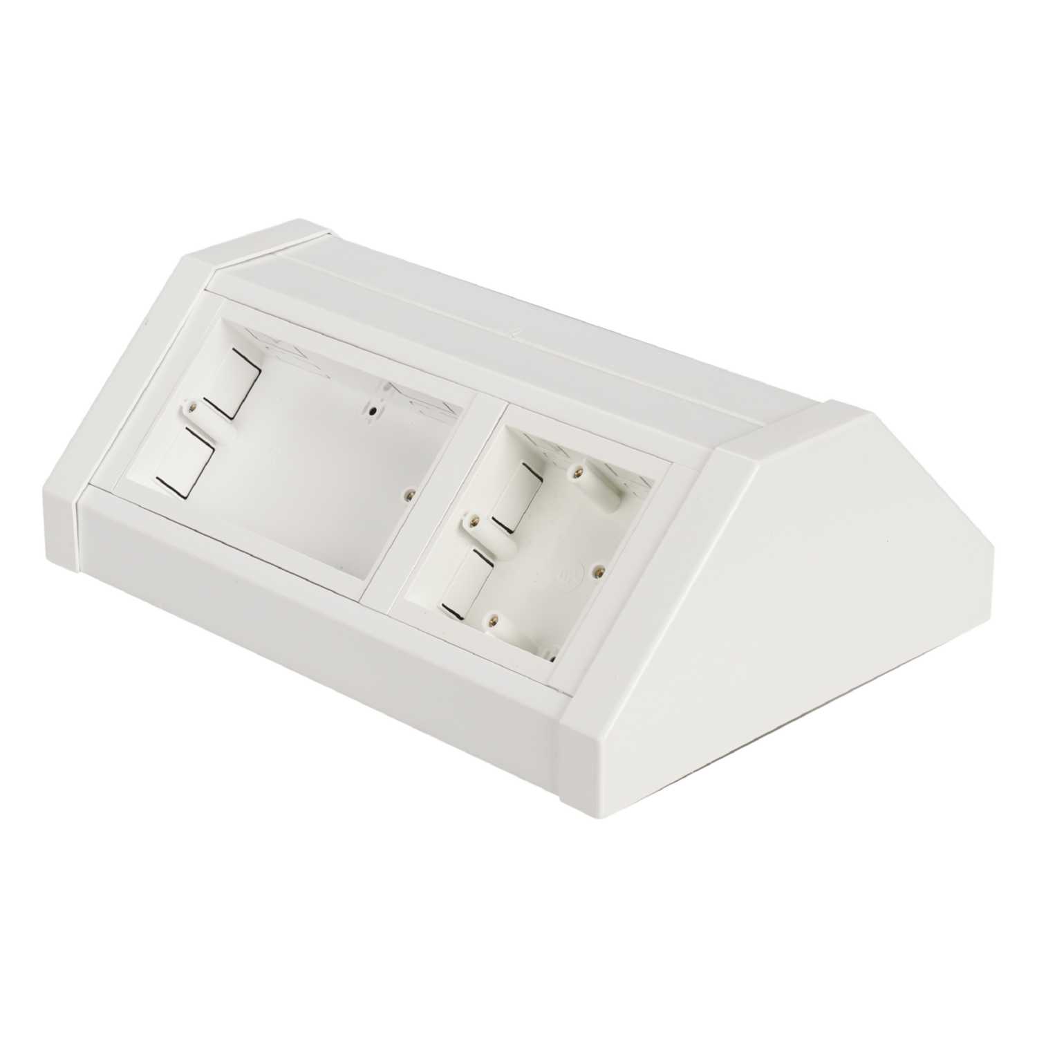 Marshall Tufflex 1 + 2 Gang Bench Trunking Unit Double Sided White ...