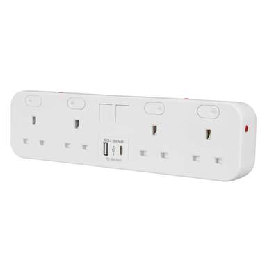 Marshall Tufflex Icon Desktop Module 4 Gang Power Socket / 1 x USB-C ...