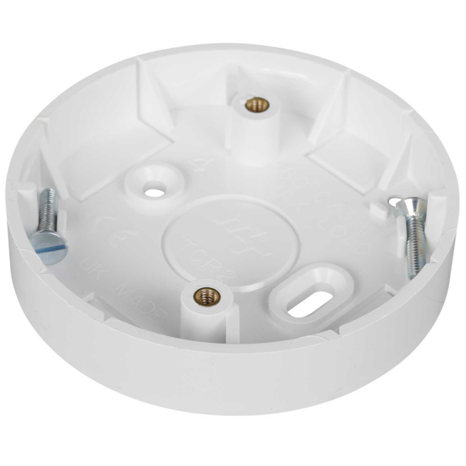 Marshall Tufflex Mini Trunking Ceiling Rose Adaptor White (Sold in 1's ...