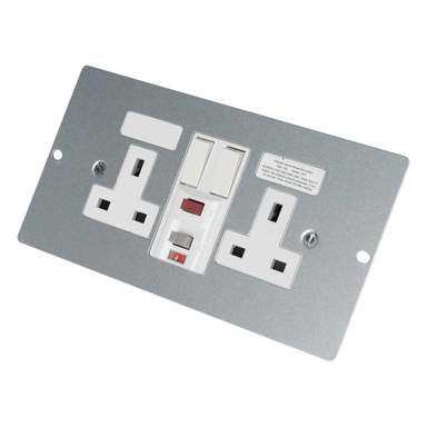 Marshall Tufflex 2 Gang RCD Double Switched Socket Plate for 3 ...