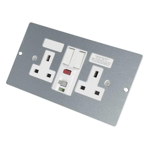 Marshall Tufflex 2 Gang RCD CE Double Switched Socket Plate for 3 ...