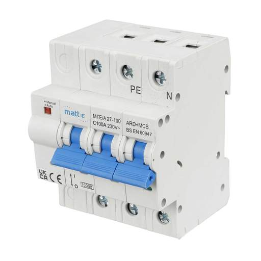 Matt:e Single Phase Auto Reset PEN Fault Protection with 100A MCB (MTE/A 27-100) | CEF