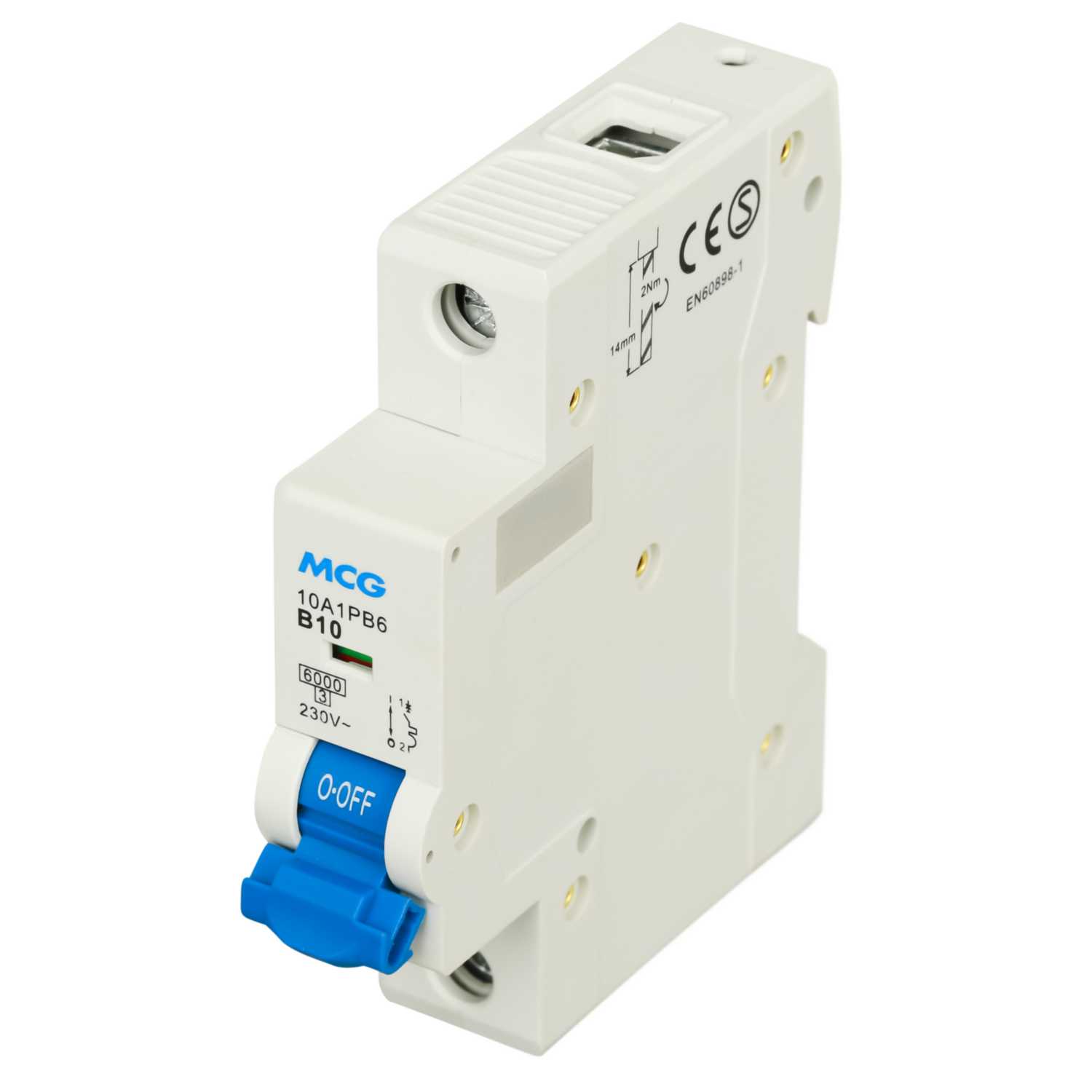 MCG 10A Single Pole 6kA B Curve MCB (10A1PB6) | CEF