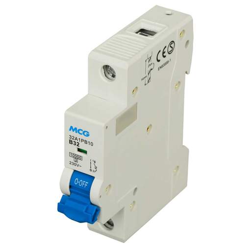 MCG 32A Single Pole 10kA B Curve MCB (32A1PB10) | CEF