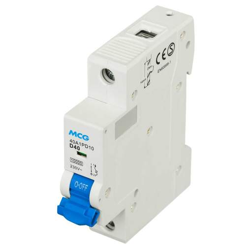 MCG 40A Single Pole 10kA D Curve MCB (40A1PD10) | CEF
