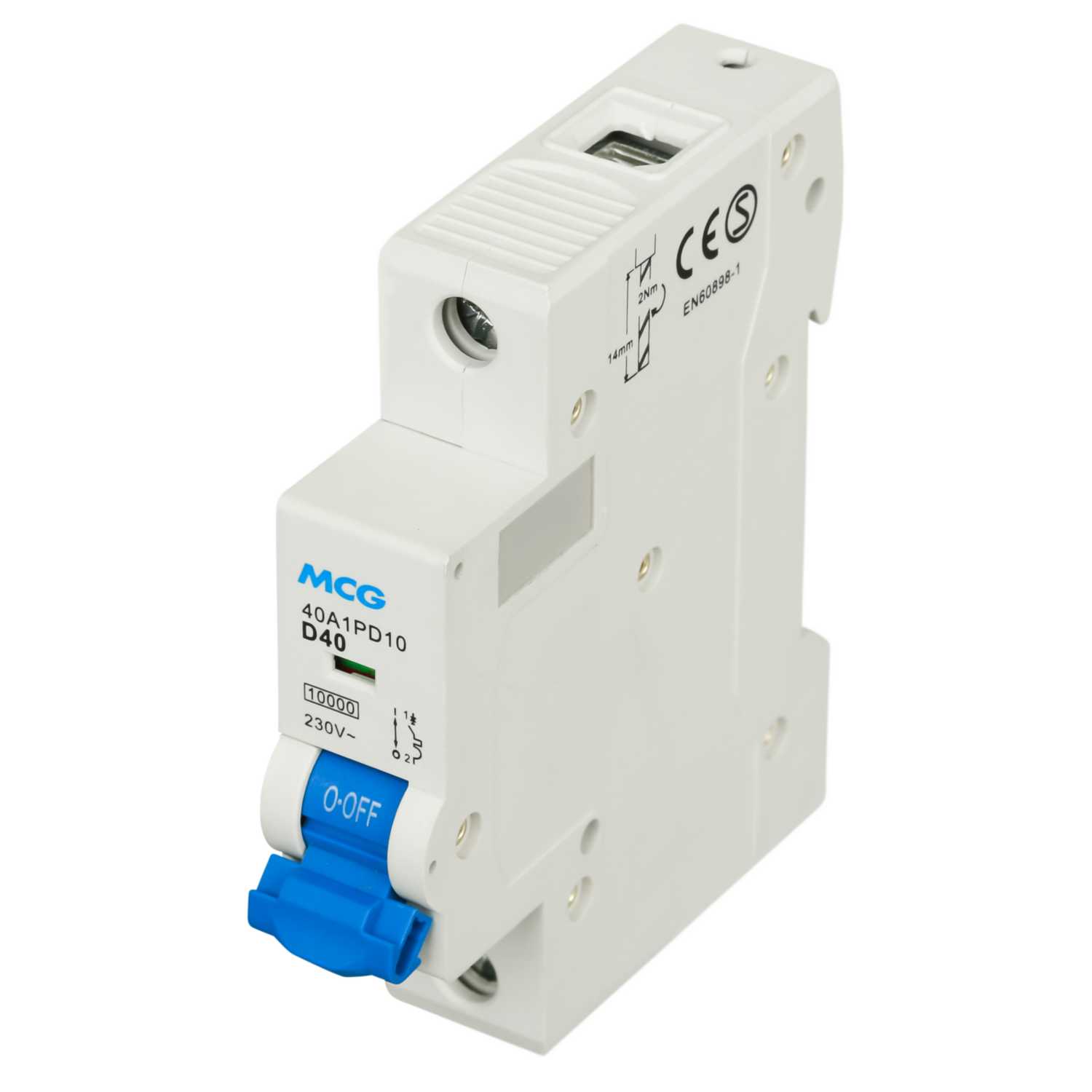 MCG 40A Single Pole 10kA D Curve MCB (40A1PD10) | CEF