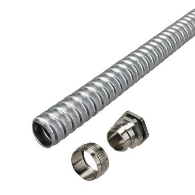 MCG 20mm Galvanised Steel Flexible Conduit Pack (10m Reel and 10 Fixed ...
