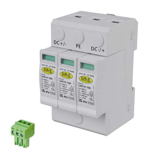MCG 3 Module 1000V DC Type 2 T1 and 2 Lightning/Surge Device for PV ...