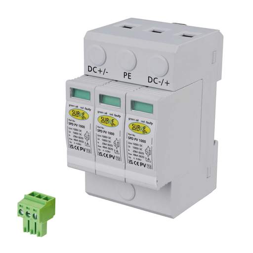 MCG 3 Module 1000V DC Type 2 Surge Protector (SPD PV1000) | CEF