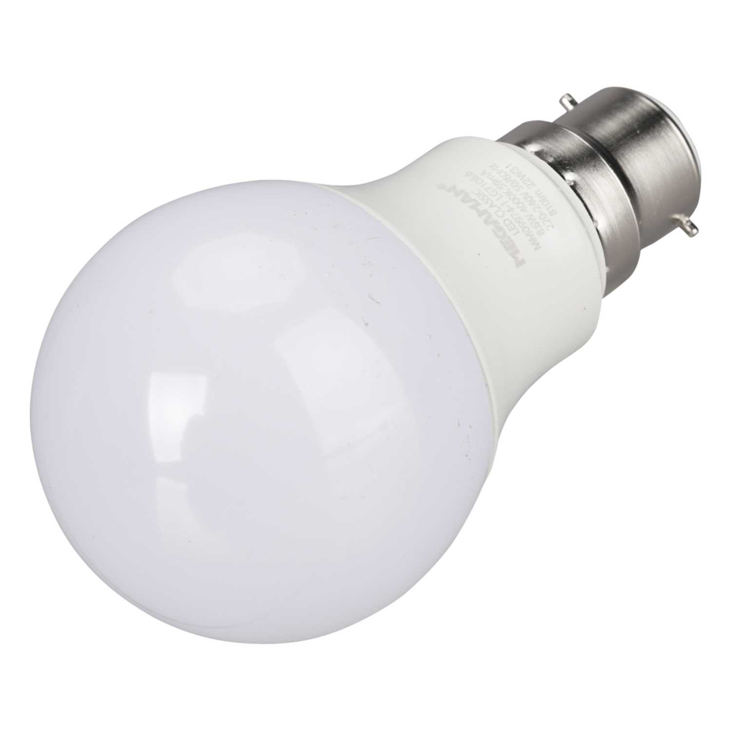 Megaman Classic Economy 8.6W BC LED Non Dimmable GLS Opal 4000K ...