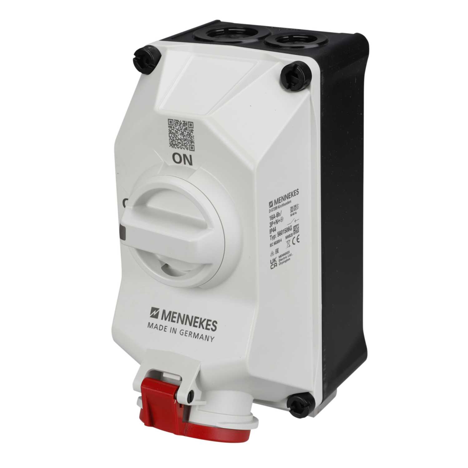 Mennekes DUO 16A 3P+N+E 415V Interlocked Socket IP44 (5601506G) | CEF