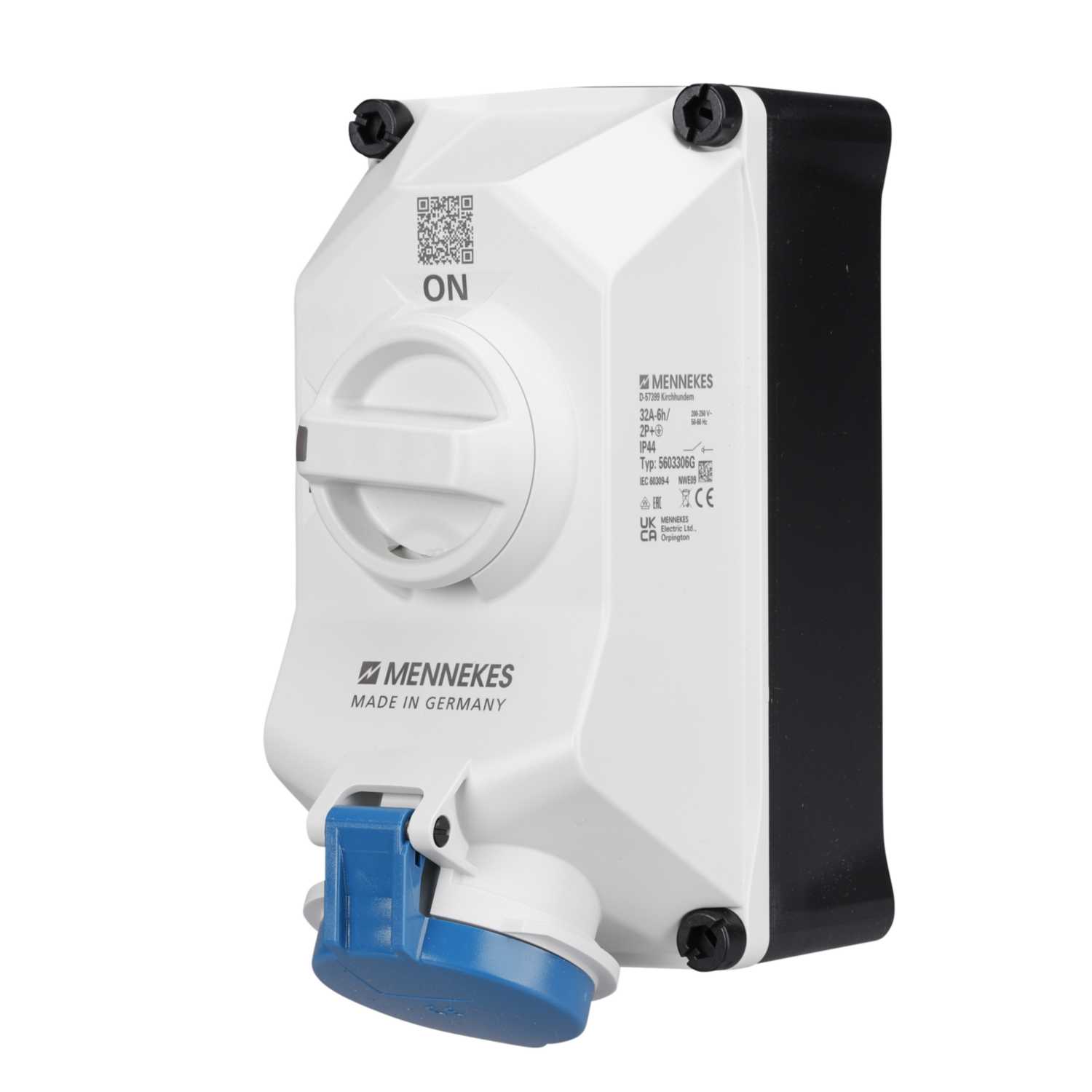 Mennekes DUO 32A 2P+E 230V Interlocked Socket IP44 (5603306G) | CEF