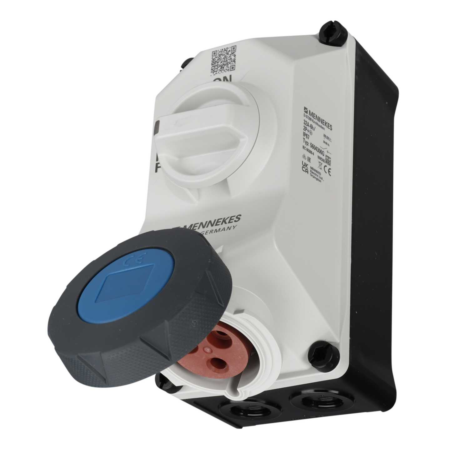 Mennekes DUO 32A 2P+E 230V Interlocked Socket IP67 (5604306G) | CEF