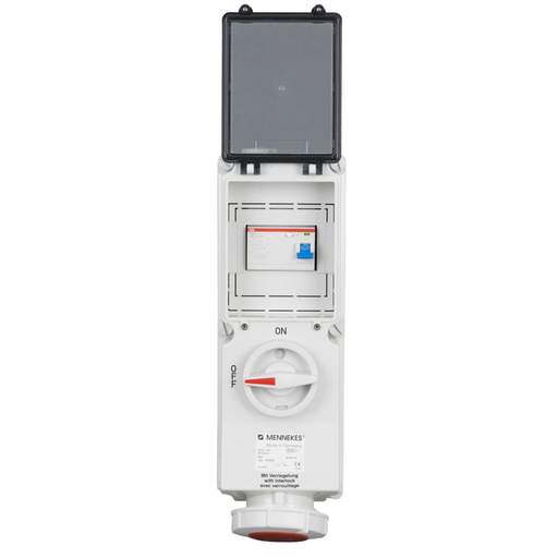 Mennekes 32A 3P+N+ E 415V Interlocked Switched RCD Protected Socket ...