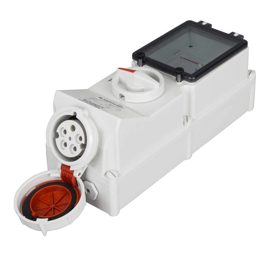 Mennekes 32A 3P+N+ E 415V Interlocked Switched RCD Protected Socket ...