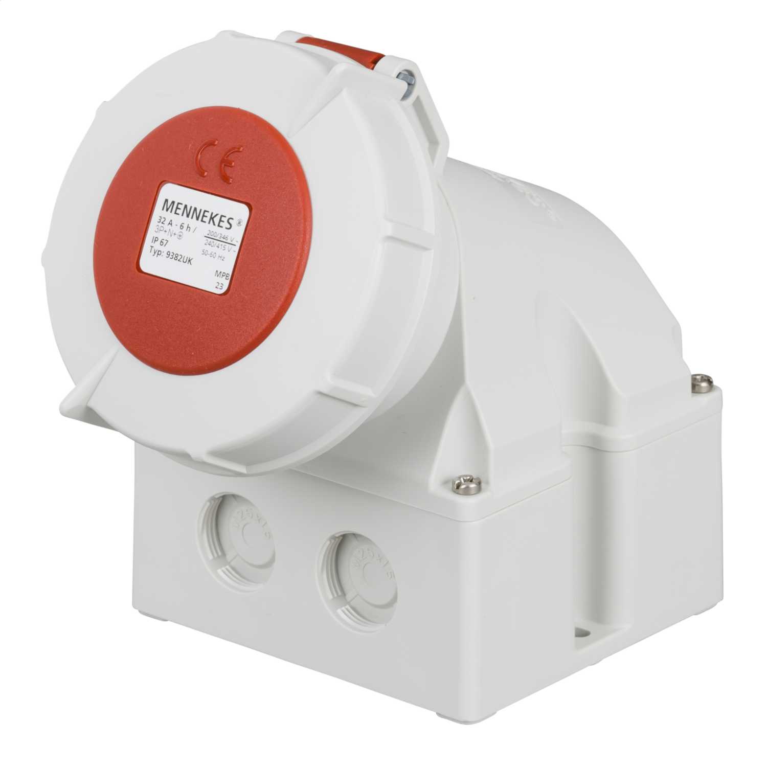 Mennekes 32A 3P+N+E 415V Wall Mounted Socket IP67 (9382UK) | CEF