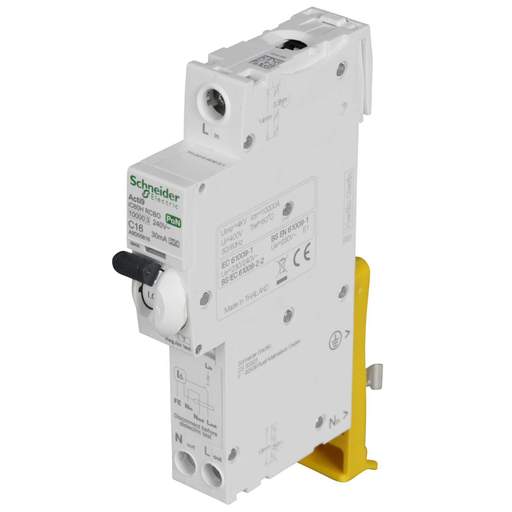 Schneider Acti9 16A 1P+Ns 1 Module C Curve 10kA 30mA Type A PoN RCBO (A9D05816) | CEF