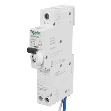 Schneider Acti9 10A 1P+N 1 Module B Curve 10kA 30mA Type A RCBO ...