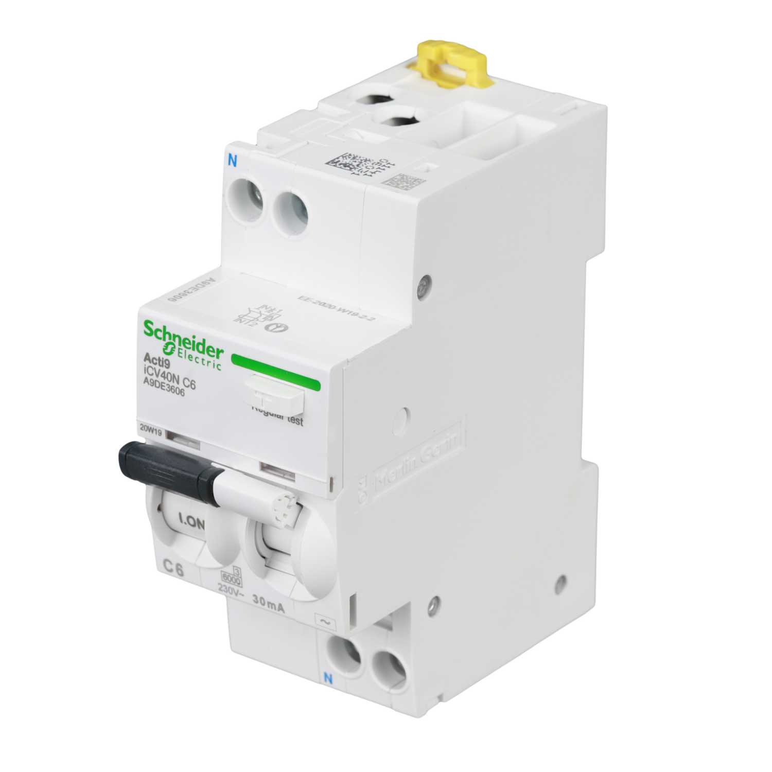 Schneider Acti9 6A Single Pole and Neutral 2 Module C Curve 6kA 30mA Type AC RCBO (A9DE3606) | CEF