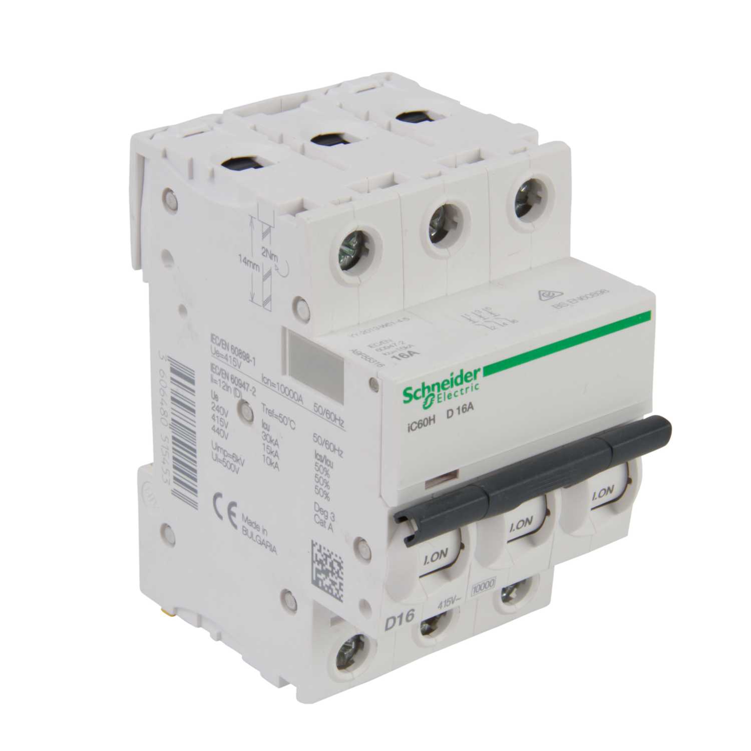 Schneider Acti9 16A Triple Pole 10kA B Curve MCB (A9F53316) | CEF
