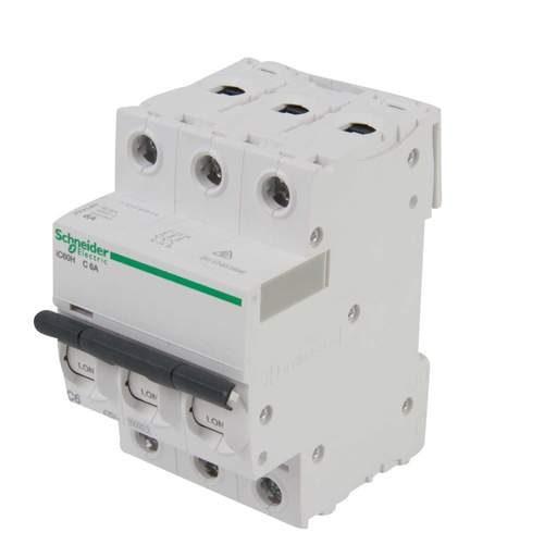 Schneider Acti9 6A Triple Pole 10kA C Curve MCB (A9F54306) | CEF