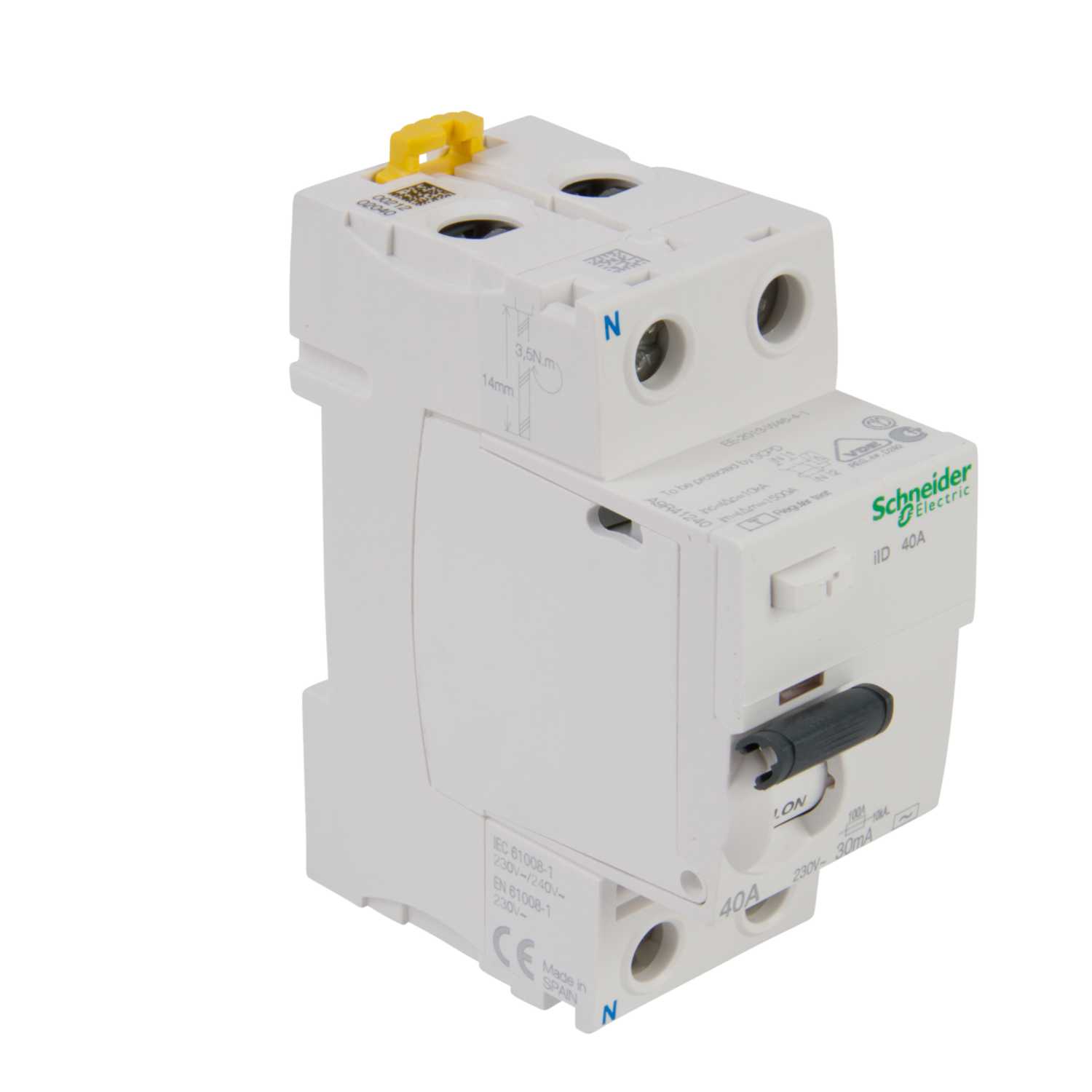 Schneider Acti9 40A 2 Pole 30mA Type AC RCD (A9R41240) | CEF