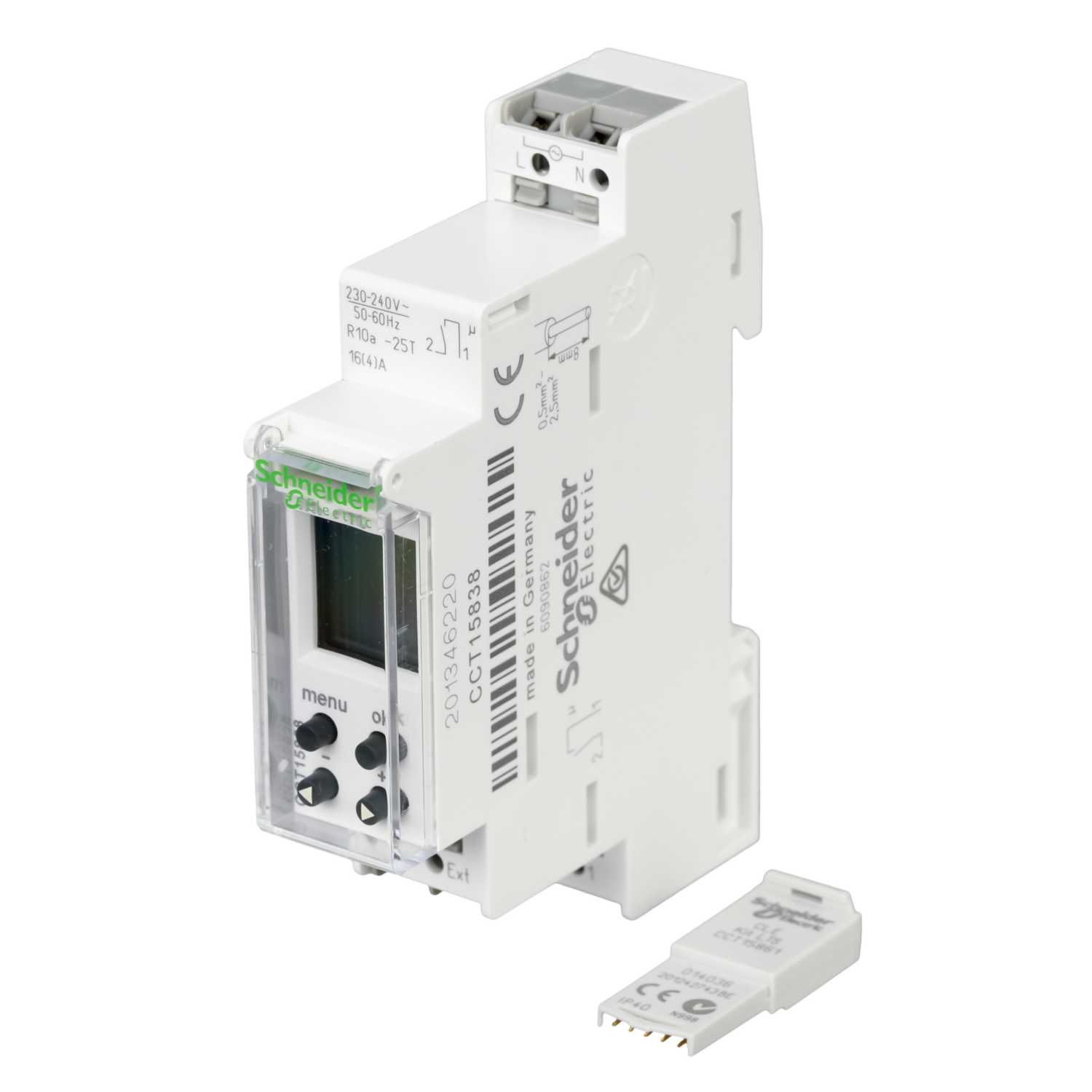 Schneider Acti9 16A 1 Channel Digital Time Switch with Weekly Program (CCT15838) | CEF