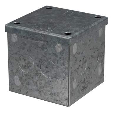 Metpro 75mm x 75mm x 75mm Galvanised Adaptable Box with Knockouts ...