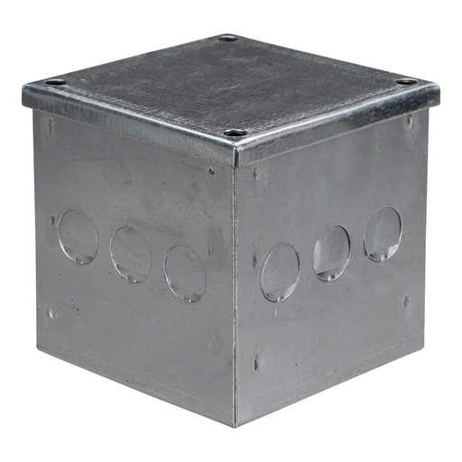 Metpro 100mm x 100mm x 100mm Galvanised Adaptable Box with Knockouts ...