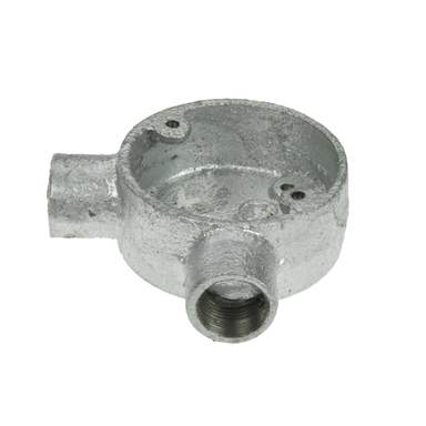 Metpro 25mm 2 Way Angle Galvanised Conduit Box (Sold in 1's) (MB10G) | CEF