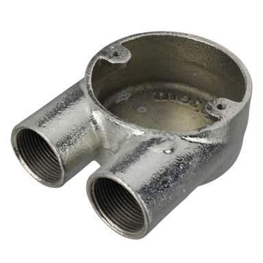 Metpro 25mm 2 Way U Galvanised Conduit Box (Sold in 1's) (MB13G) | CEF