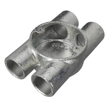 Metpro 25mm 4 Way H Through Galvanised Conduit Box (Sold in 1's) (MB16G ...