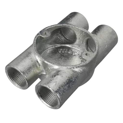 Metpro 25mm 4 Way H Through Galvanised Conduit Box (Sold in 1's) (MB16G ...
