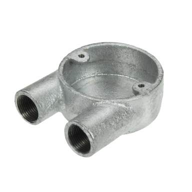 Metpro 20mm 2 Way U Galvanised Conduit Box (Sold in 1's) (MB6G) | CEF