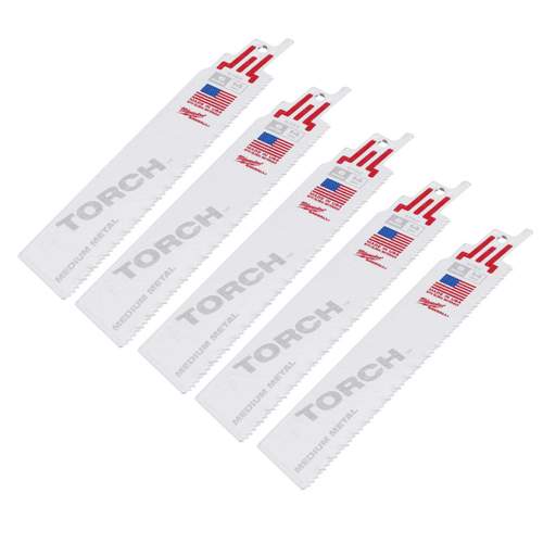 Milwaukee 150mm 14TPi Sawzall Torch Bi-Metal Demolition Blade (Pack of ...
