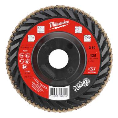 Milwaukee 125mm 80G Cera Turbo Flap Disc (4932472233) | CEF