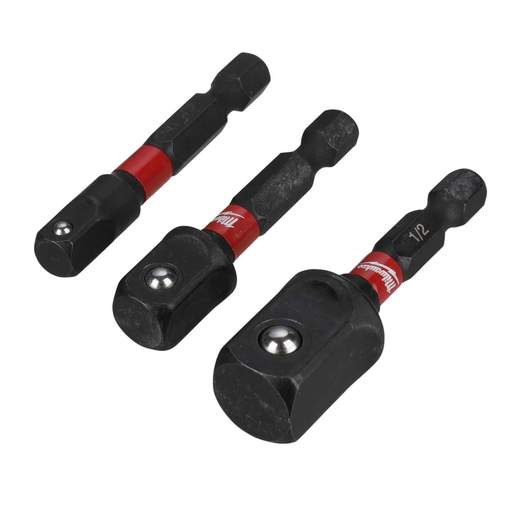 Milwaukee SHOCKWAVE™ Impact Duty Socket Adaptor ¼" Hex to Square Set ...