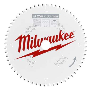Milwaukee 254mm Wood Mitre Saw Blade 60T/80T (Pack of 2) (4932479576) | CEF