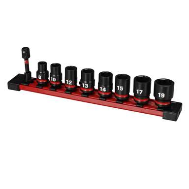 Milwaukee 9 Piece ⅜" Impact Socket Deep Set (4932480455) | CEF