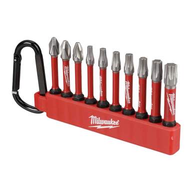Milwaukee 10 Piece SHOCKWAVE™ Impact Duty Screwdriver Bit Carabiner Set (4932480941) | CEF