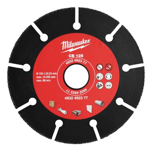 Milwaukee Carbide Cutting Discs 125 x 1 x 22.23mm (Sold in 1's ...