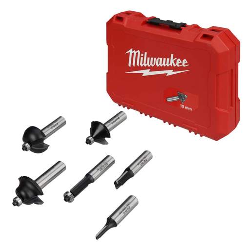 Milwaukee 6 Piece 12mm Router Bit Set (4932493578) | CEF