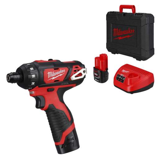 Milwaukee M12BD-202C 12V Sub Compact Driver with 2 x 2.0Ah Batteries ...