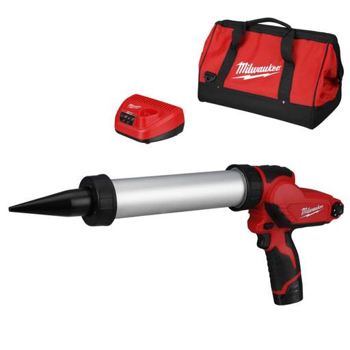 Milwaukee M12PCG/400A-201B 12V Compact Caulk Gun with 1 x 2.0Ah Battery ...