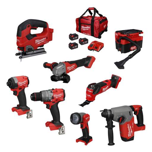 Milwaukee M18FPP7A4-503B 18V FUEL™ 7 Piece Power Pack with M18FPOVCL-0 ...
