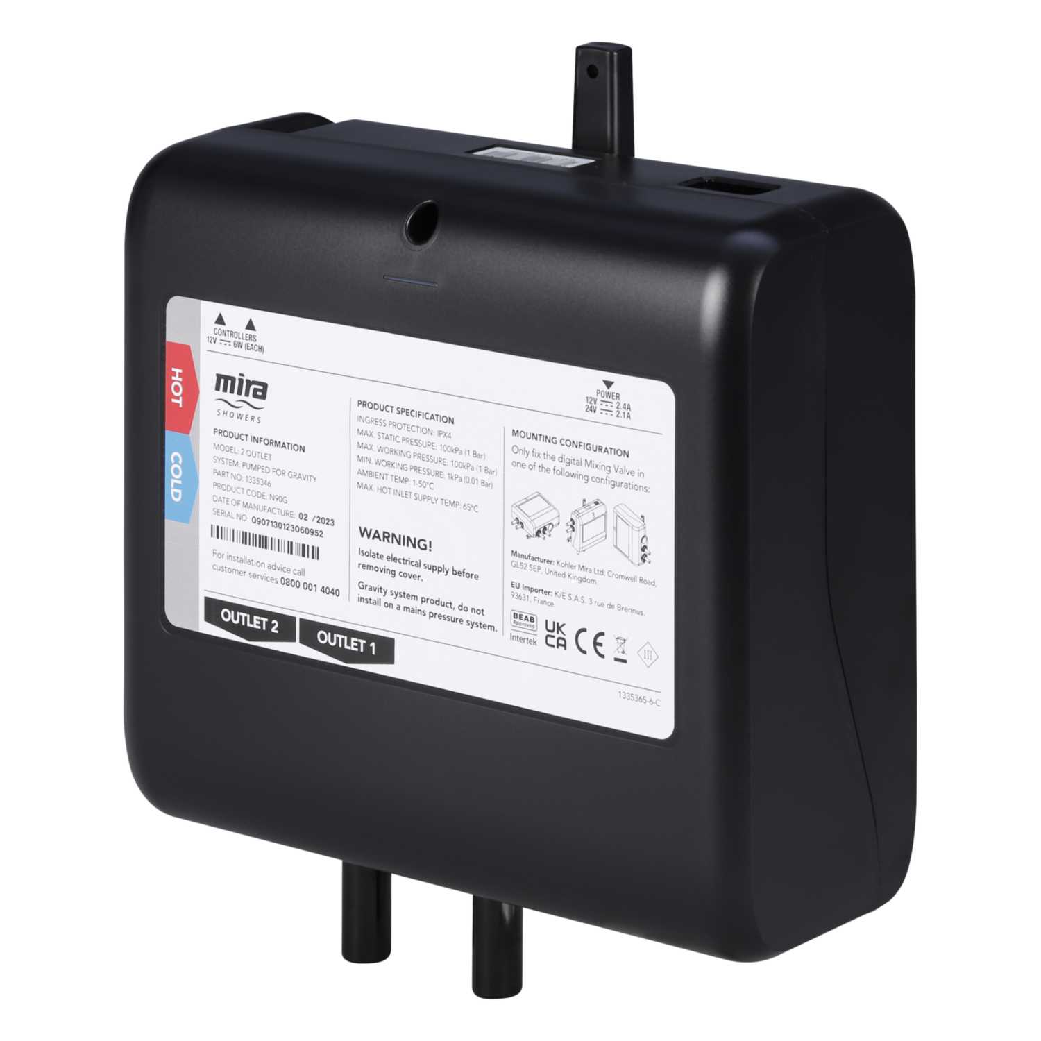 Mira Activate Ceiling Fed High Pressure / Combi Shower Chrome (1.1903. ...